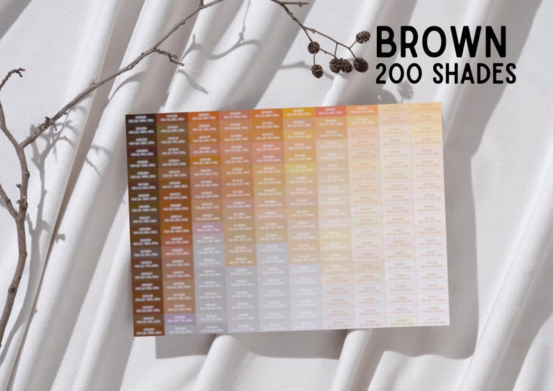 HEX + HSV/HSB: 2000 Color Values Chart, Printable Pdf Bundle | Palette ...