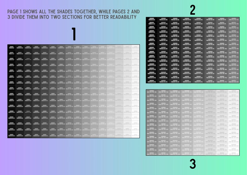 256 RGB + HEX Gray Color Codes | Digital Chart for Branding, Web and ...