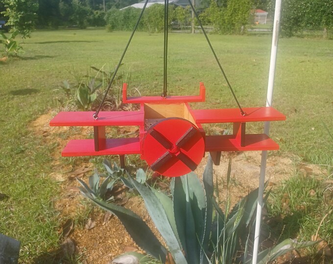 Red Biplane Bird Feeder - Etsy