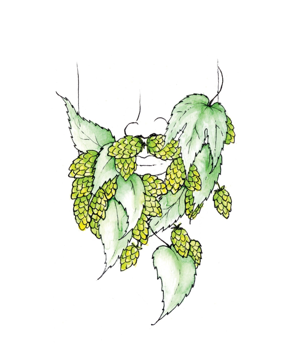 Hop Beard: the Finestkind of Beard Craft Beer Painting Print // Bar ...