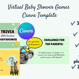 Virtual Baby Shower Games Canva Template - Etsy UK
