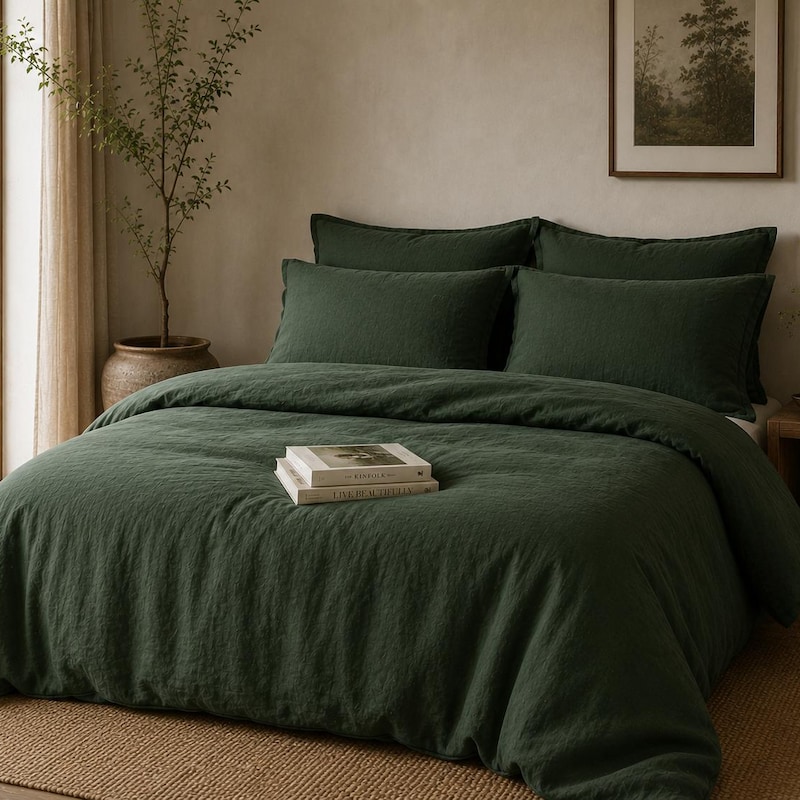 Dark Forest Green Bedding - Etsy