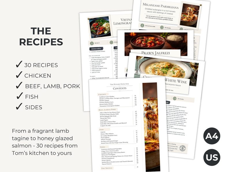 The Hungry Detective Dinner Recipes | 30 Inspired Meals (printable PDF ...