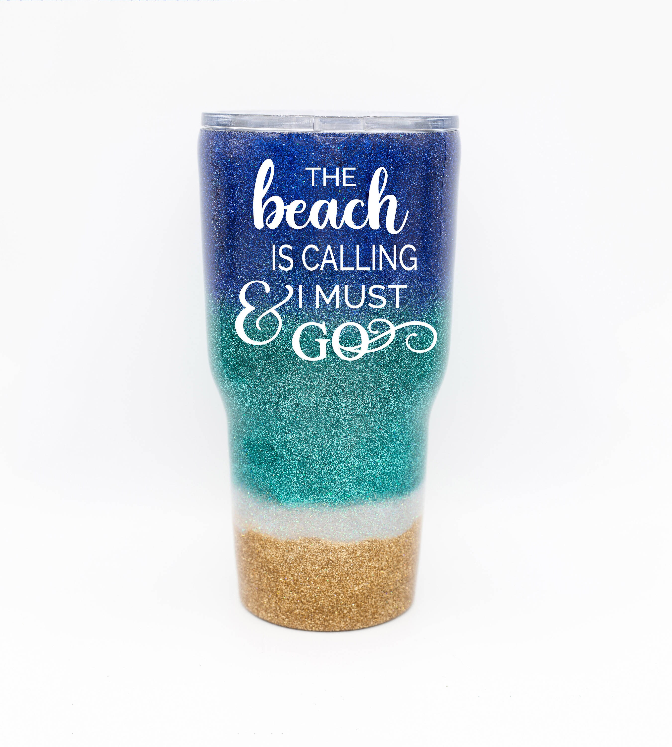 The Beach Is Calling Yeti Beach Tumbler Beach Glitter Yeti | Etsy