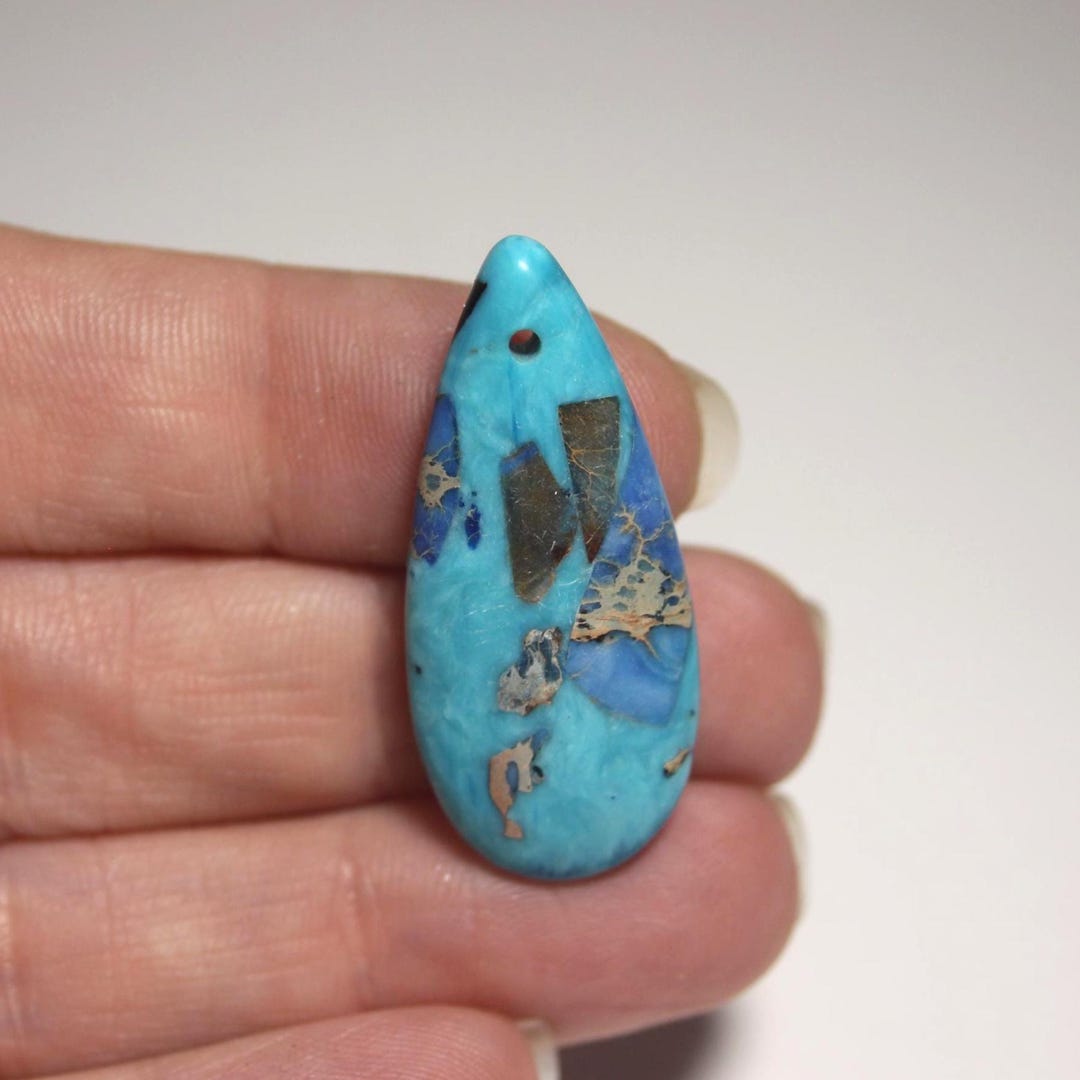 Blue Pyrite Pendant, Semi Precious Gemstone - Etsy
