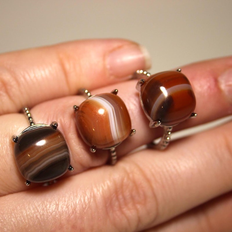 Banded Agate Ring - Etsy