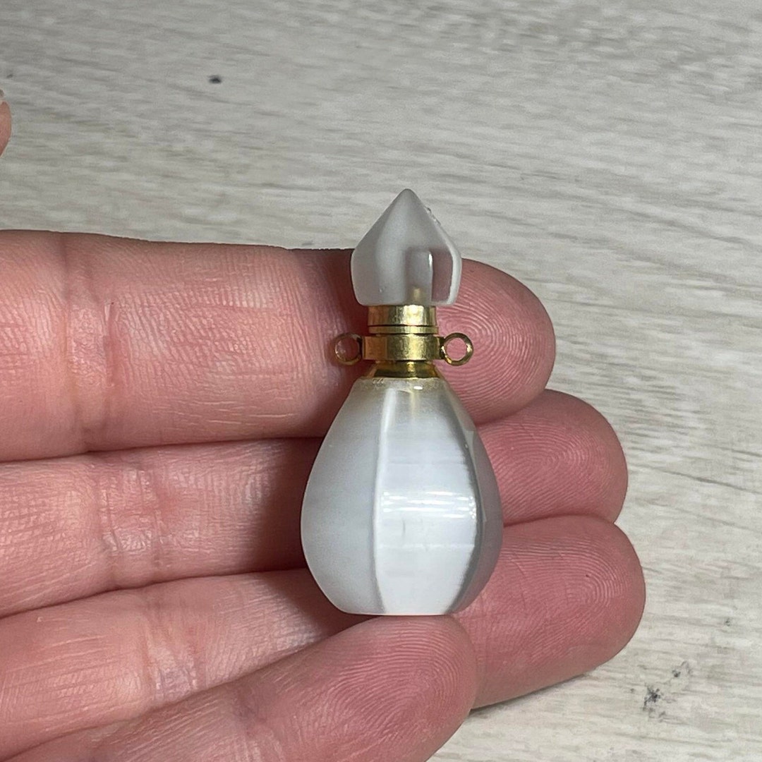 Cats Eye Gemstone Bottle Crystal Vile Pendant Perfume, Essential Oil ...