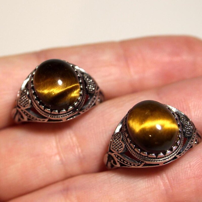 Tiger Eye Ring - Etsy