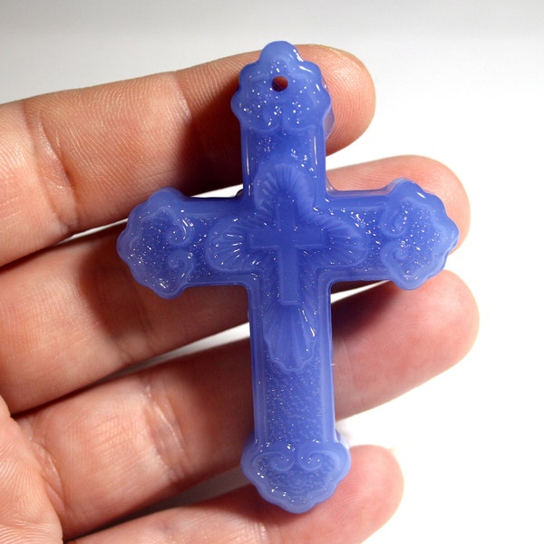 Blue Glass Cross - Etsy