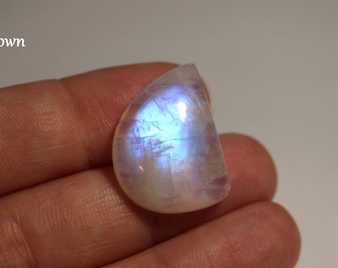 24mm Moonstone Cab High Flash Freeform Cabochon Blue Rainbow Moonstone ...