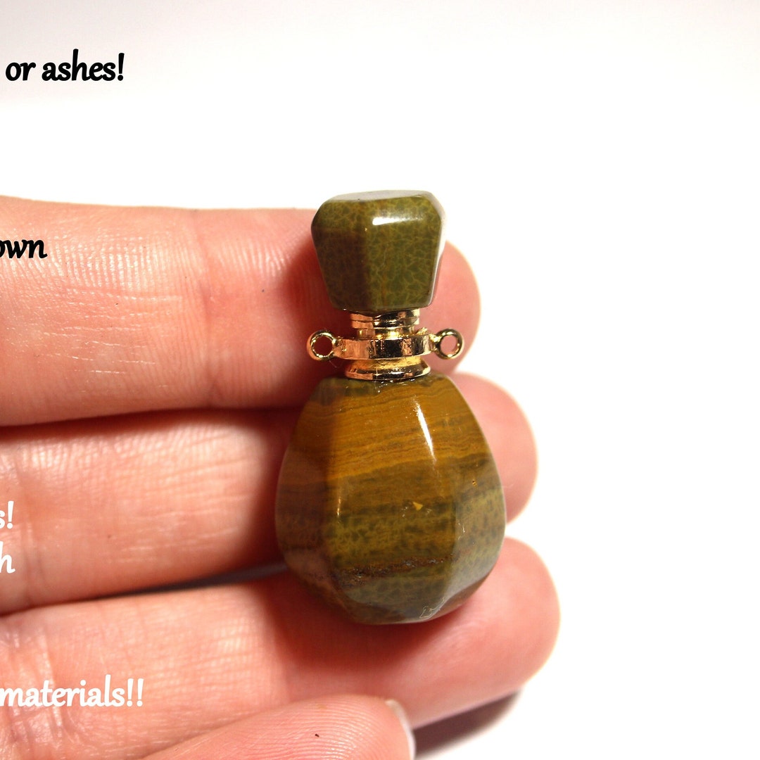 Jasper Gemstone Bottle Crystal Vile Pendant Perfume, Essential Oil ...
