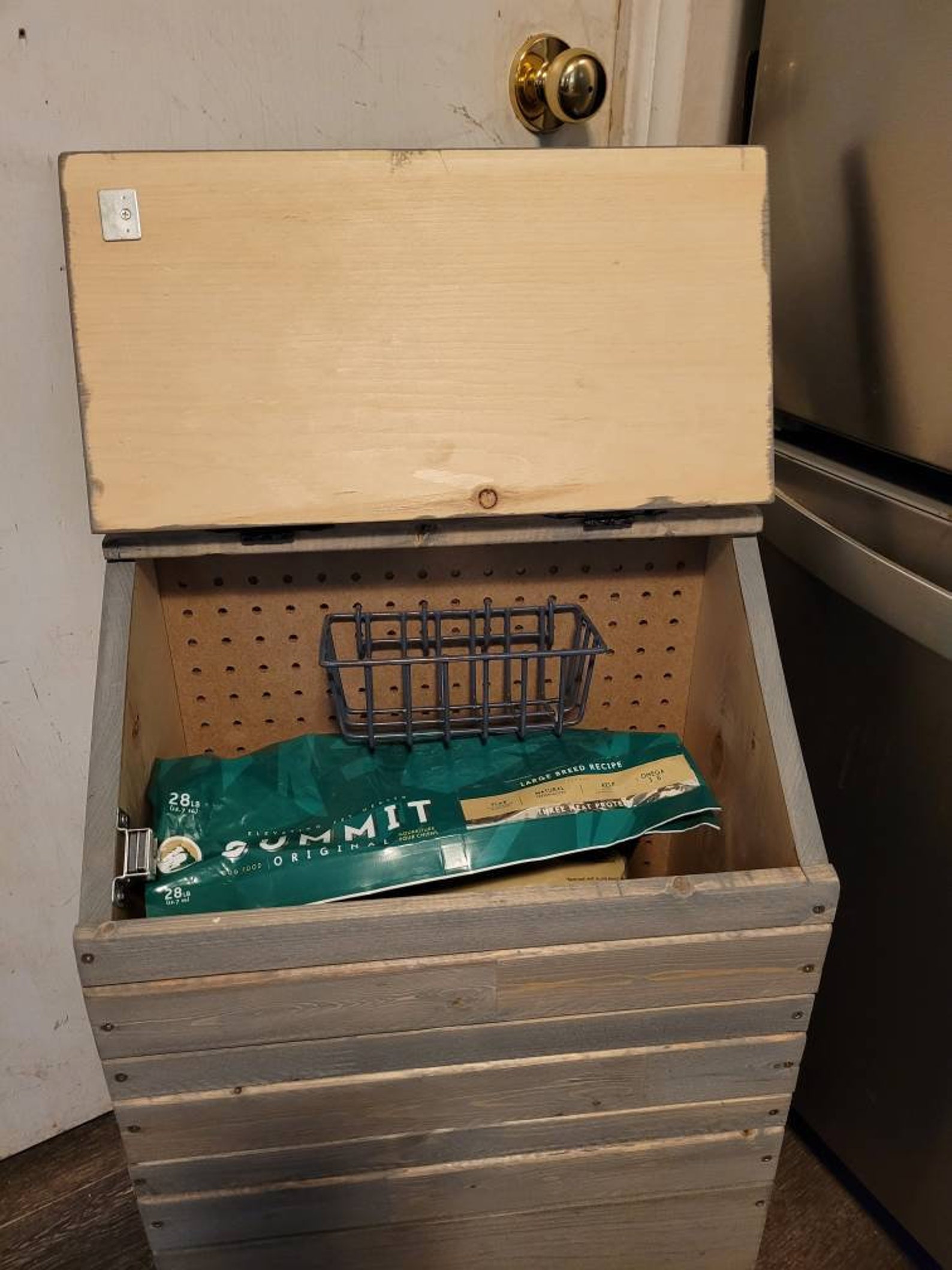 30lb Wooden Dog Food Storage Container Dog Food Bin Pet Food - Etsy