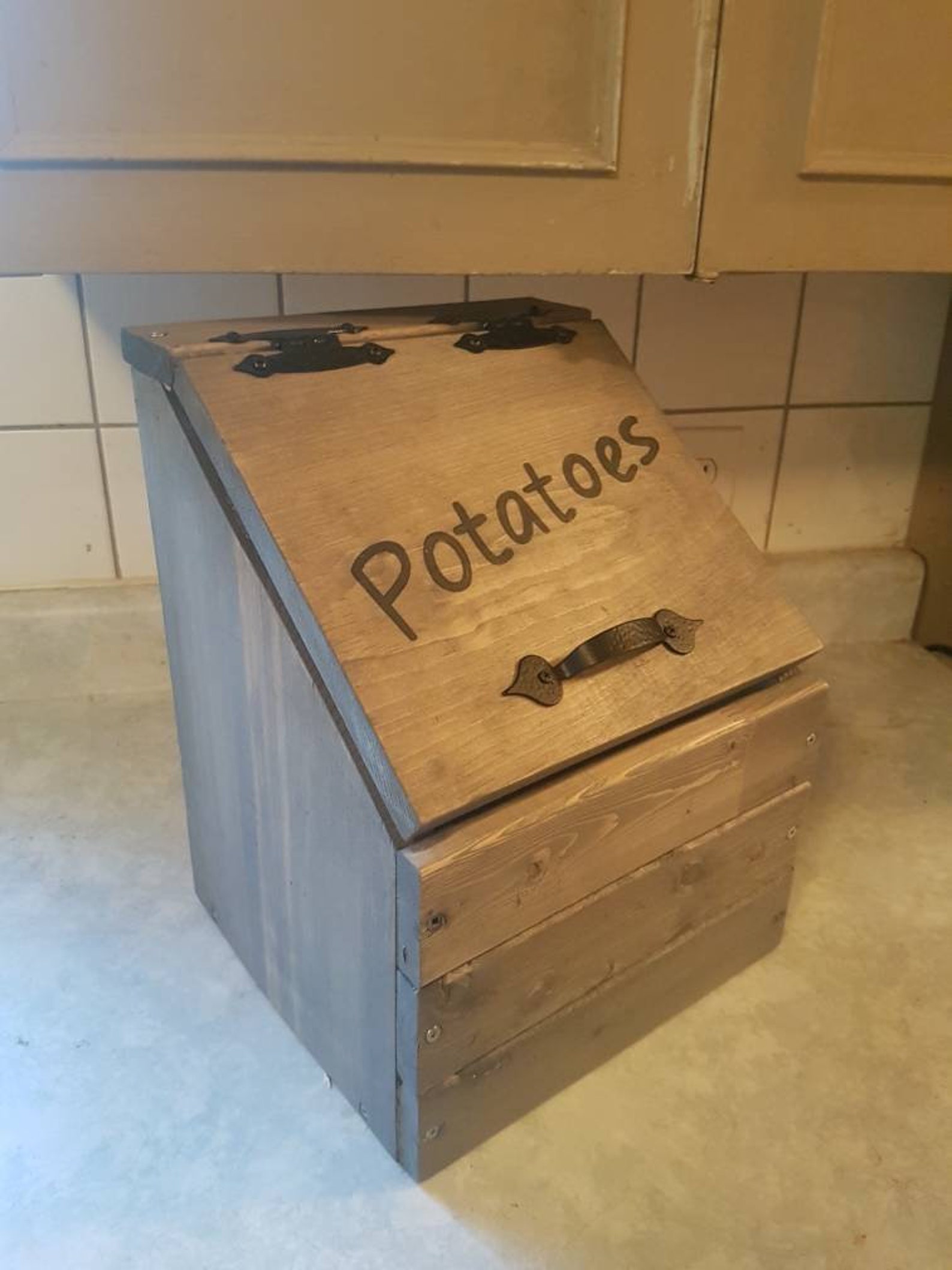 Mini Wooden Potato Bin / Vegetable Storage / Vegetable Box - Etsy