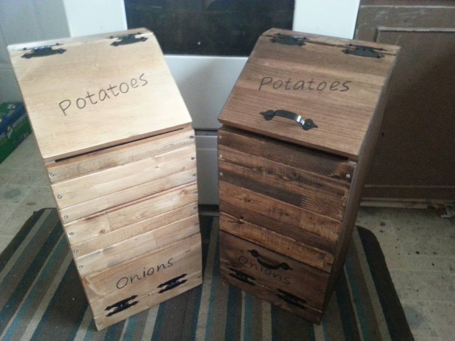 Wooden Potato & Onion Bin / Vegetable Storage / Potato Bin / - Etsy
