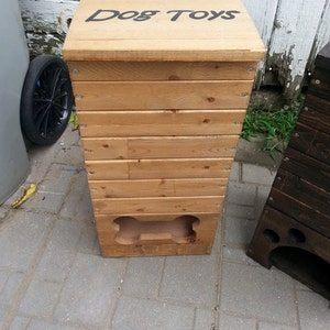 Wood Dog Toy Box / Wooden Dog Toys Storage Bin / Pet Toy Storage ...