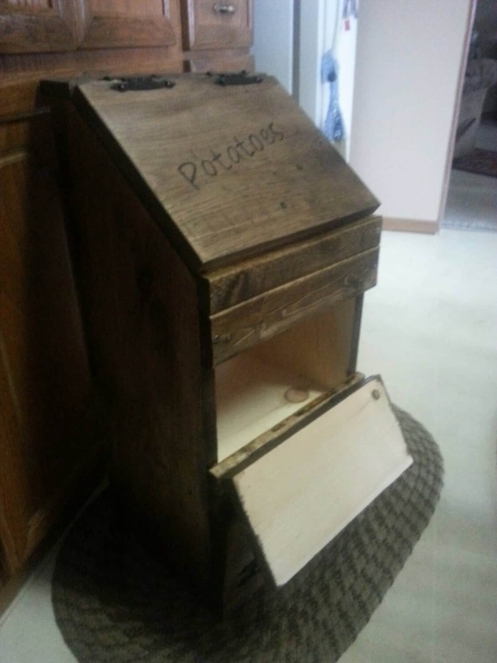 Wooden Potato Veggie & Onion Bin / Vegetable Storage / Potato - Etsy