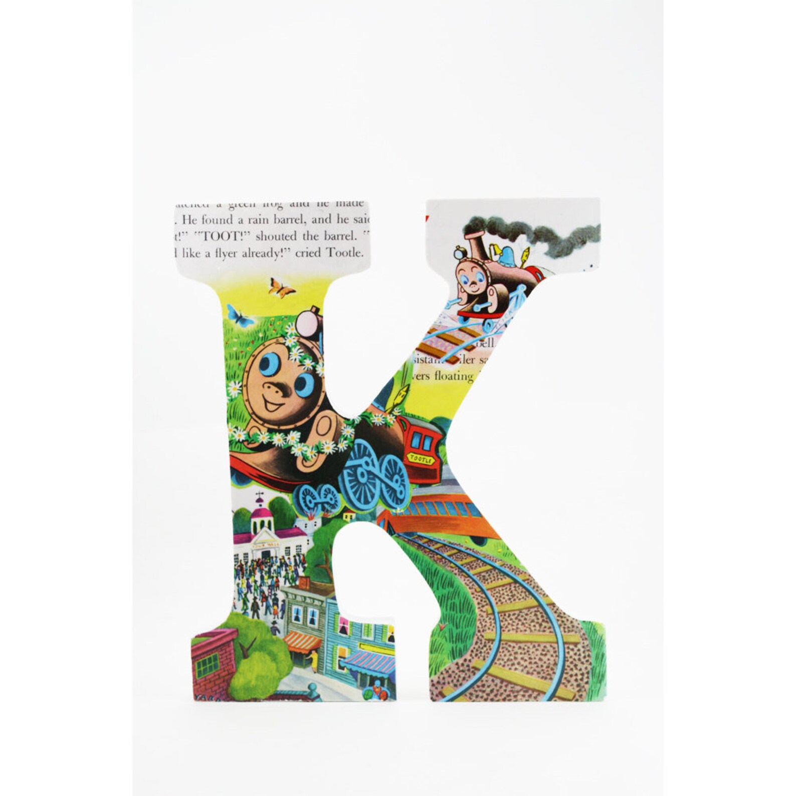 Custom Tootle Little Golden Book wooden letter | Etsy