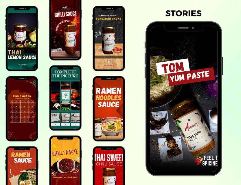 Fast Food Instagram Template, 25 Posts and Stories for Business ...