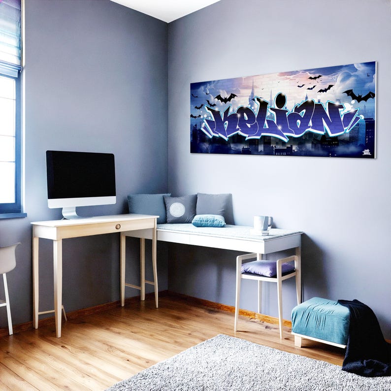 Personalized Graffiti Name - KING Size 150x50cm - Street Art Wall ...