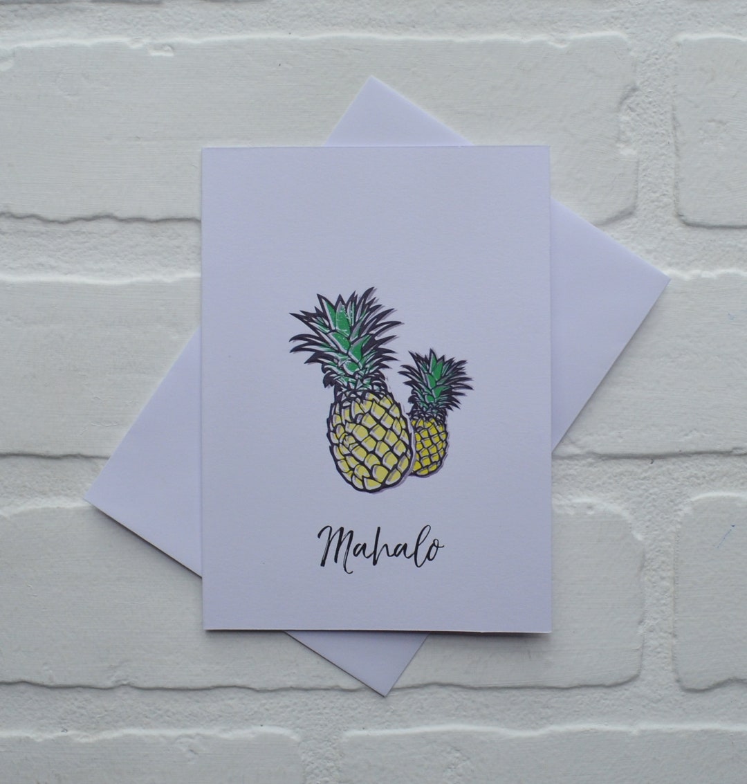 MAHALO | THANK YOU Card | Just Because Card | Pineapple Card | Love ...