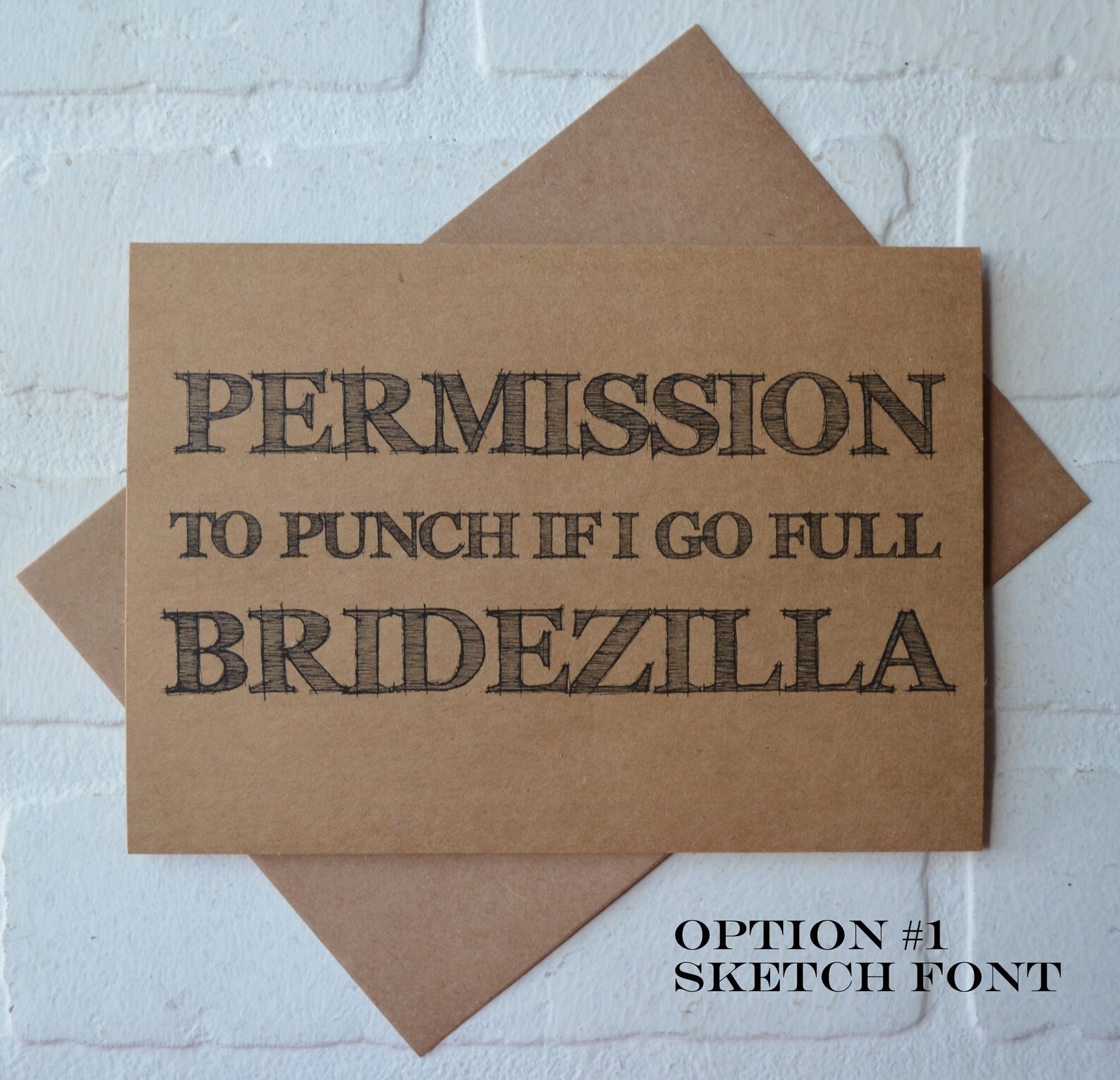 PERMISSION to PUNCH If I Go BRIDEZILLA Bridesmaid Proposal Cards | Will ...
