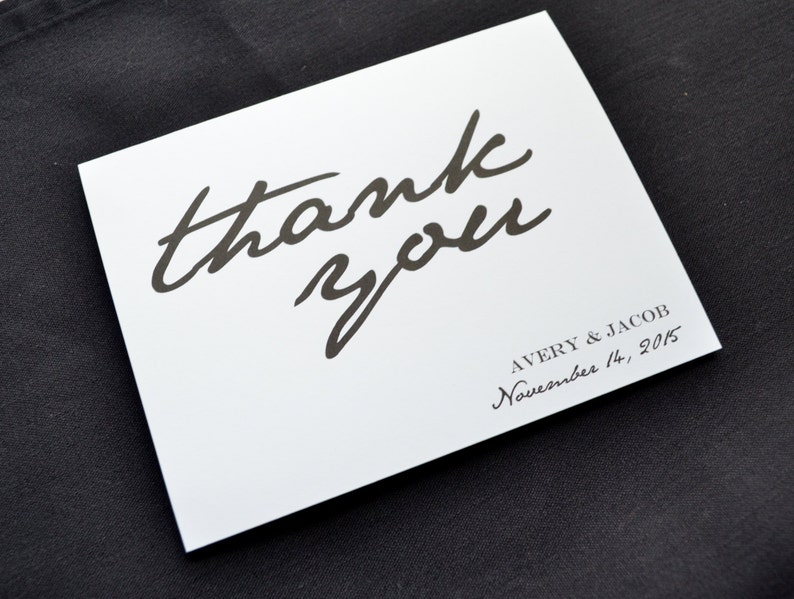 CUSTOM THANK YOU Cards Customize Name and Date Thank You | Etsy