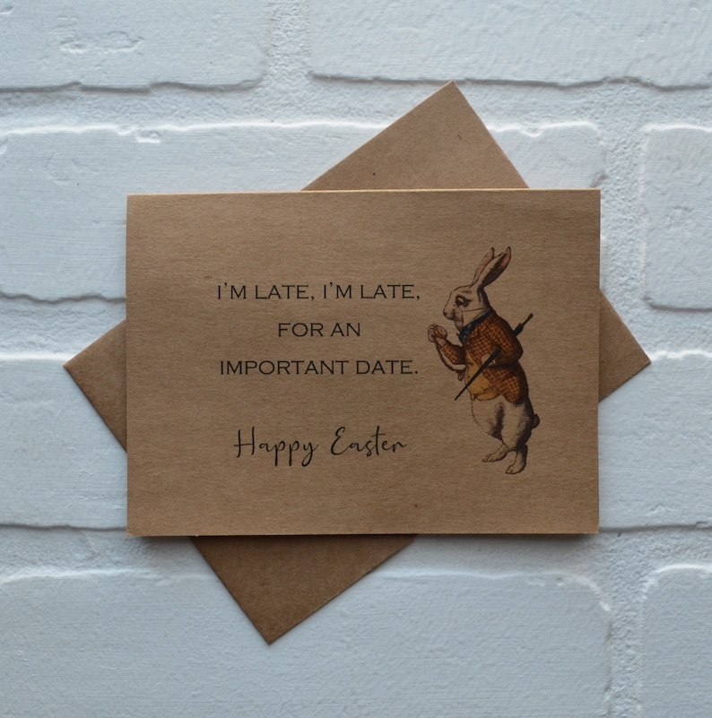 I'm LATE I'm Late for an Important Date Happy EASTER Card | Alice ...