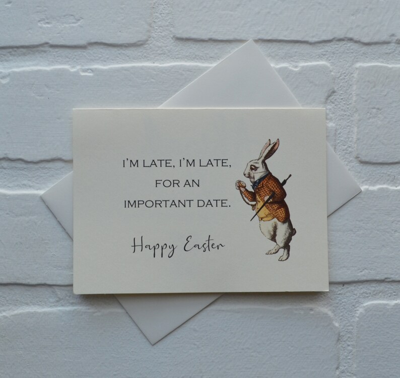 I'm LATE I'm Late for an Important Date EASTER Card - Etsy