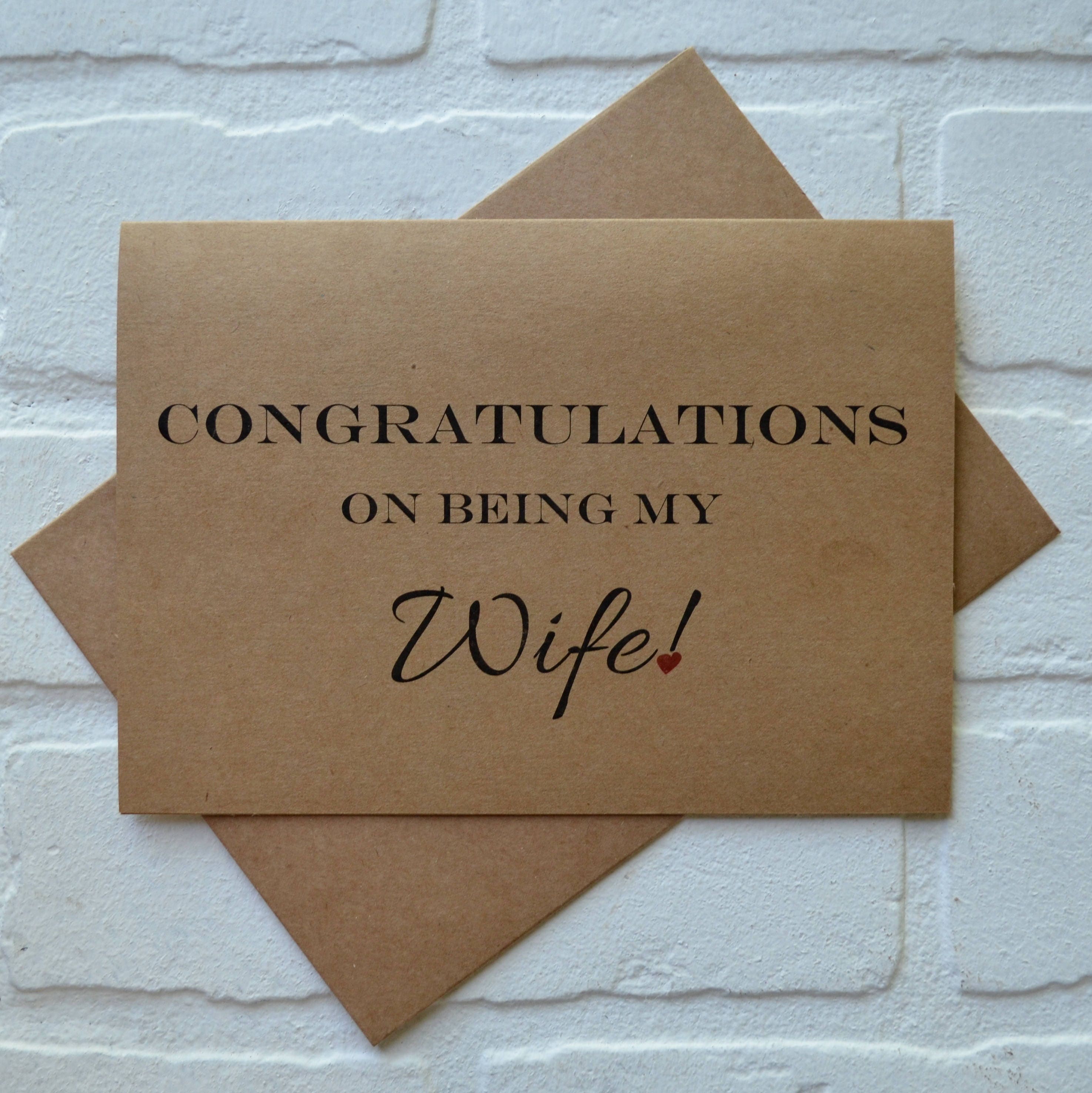 CONGRATULATIONS on being my HUSBAND WIFE wedding day card to | Etsy