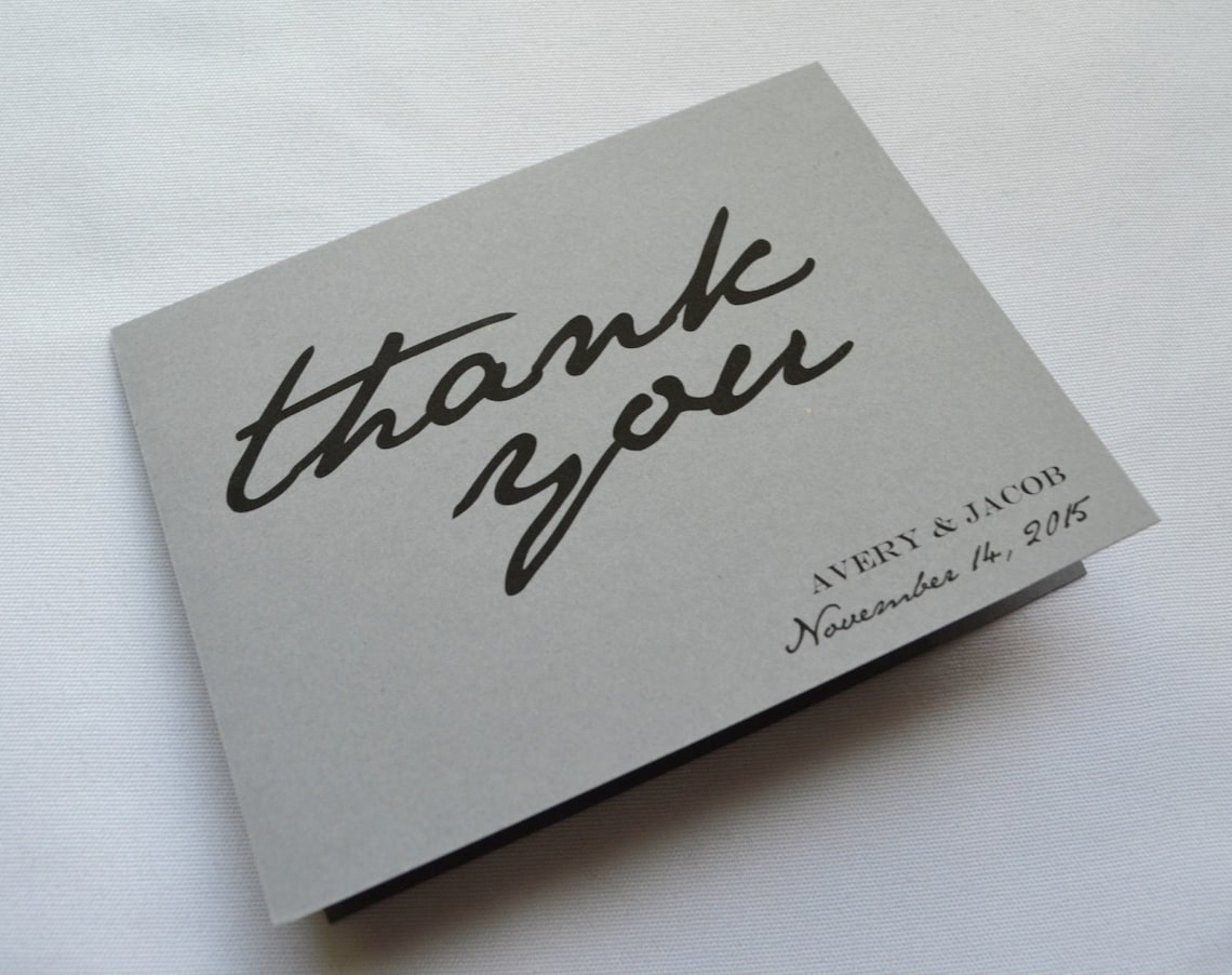 CUSTOM THANK YOU Cards Customize Name and Date Thank You | Etsy