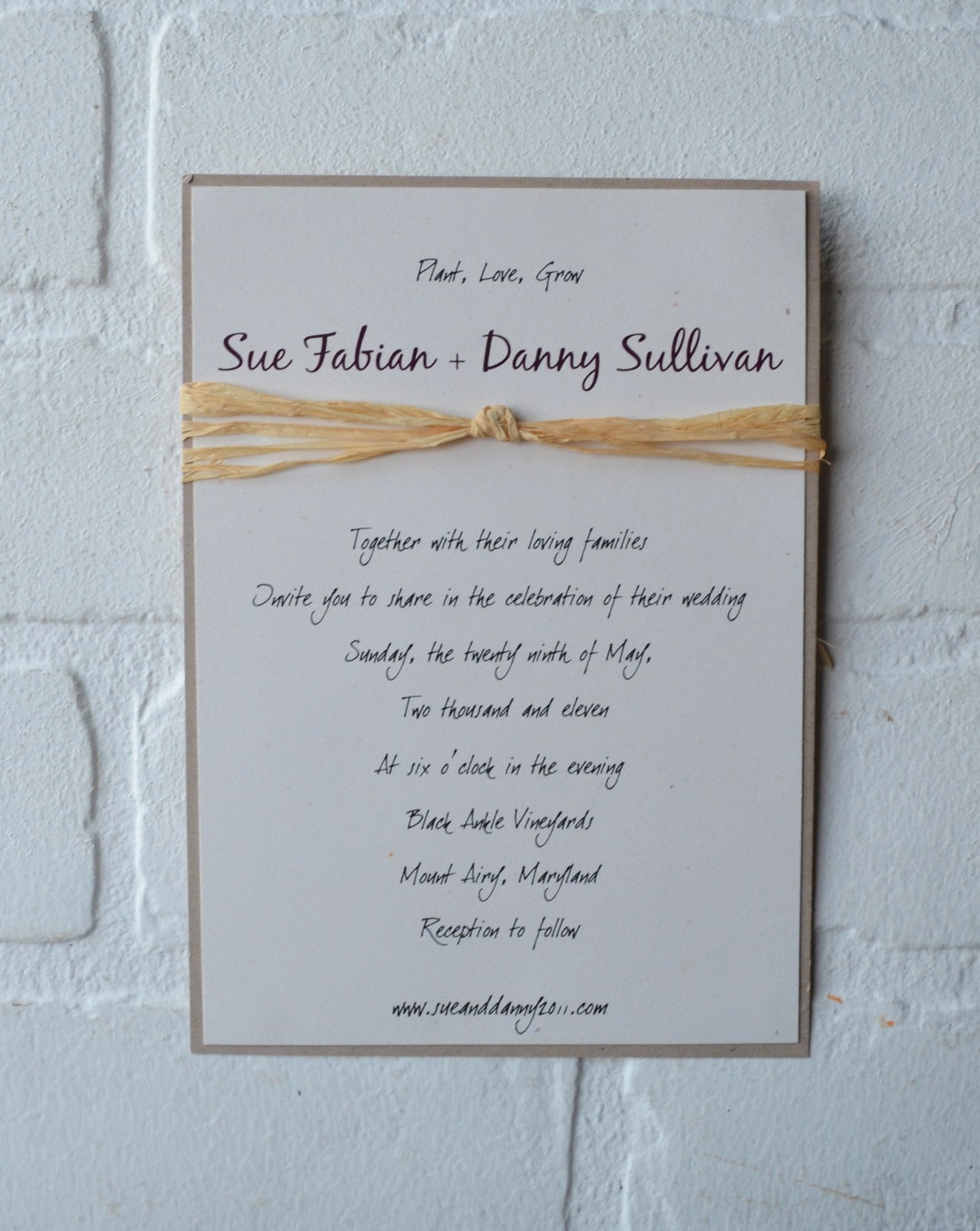 Please Recycle Wedding Invitation Set | Taupe Cream Invite | Earth ...