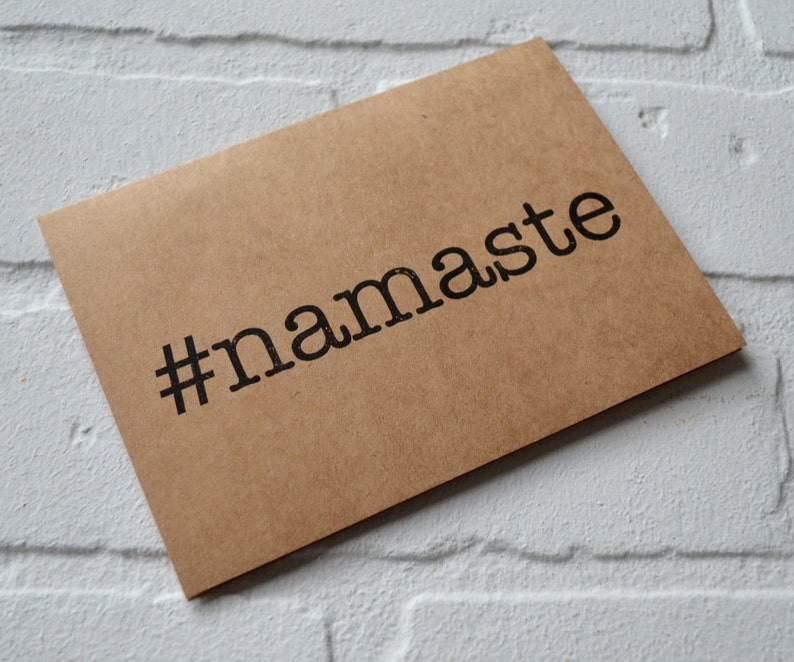 NAMASTE namaste Card JUST BREATHE justbreathe Hashtag Yoga - Etsy