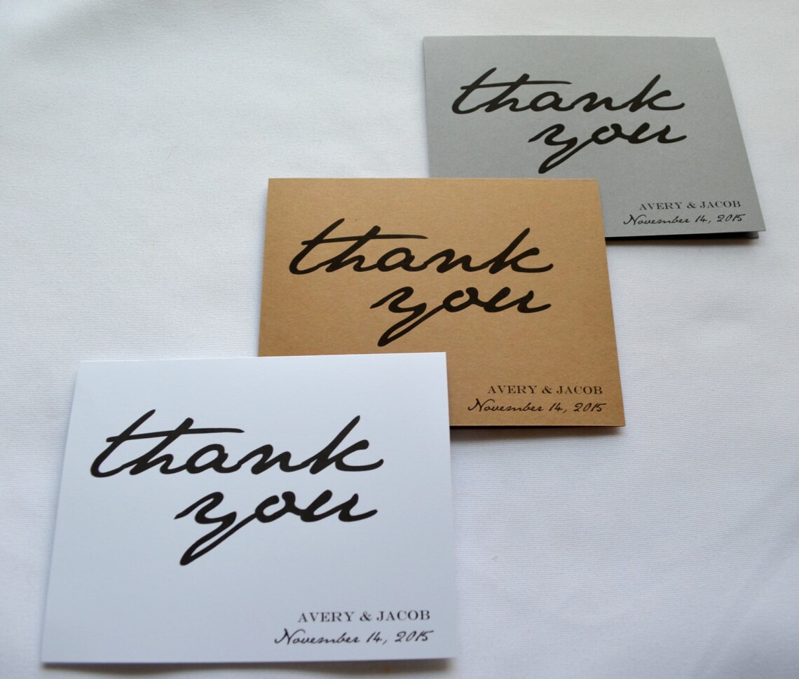 CUSTOM THANK YOU Cards Customize Name and Date Thank You | Etsy