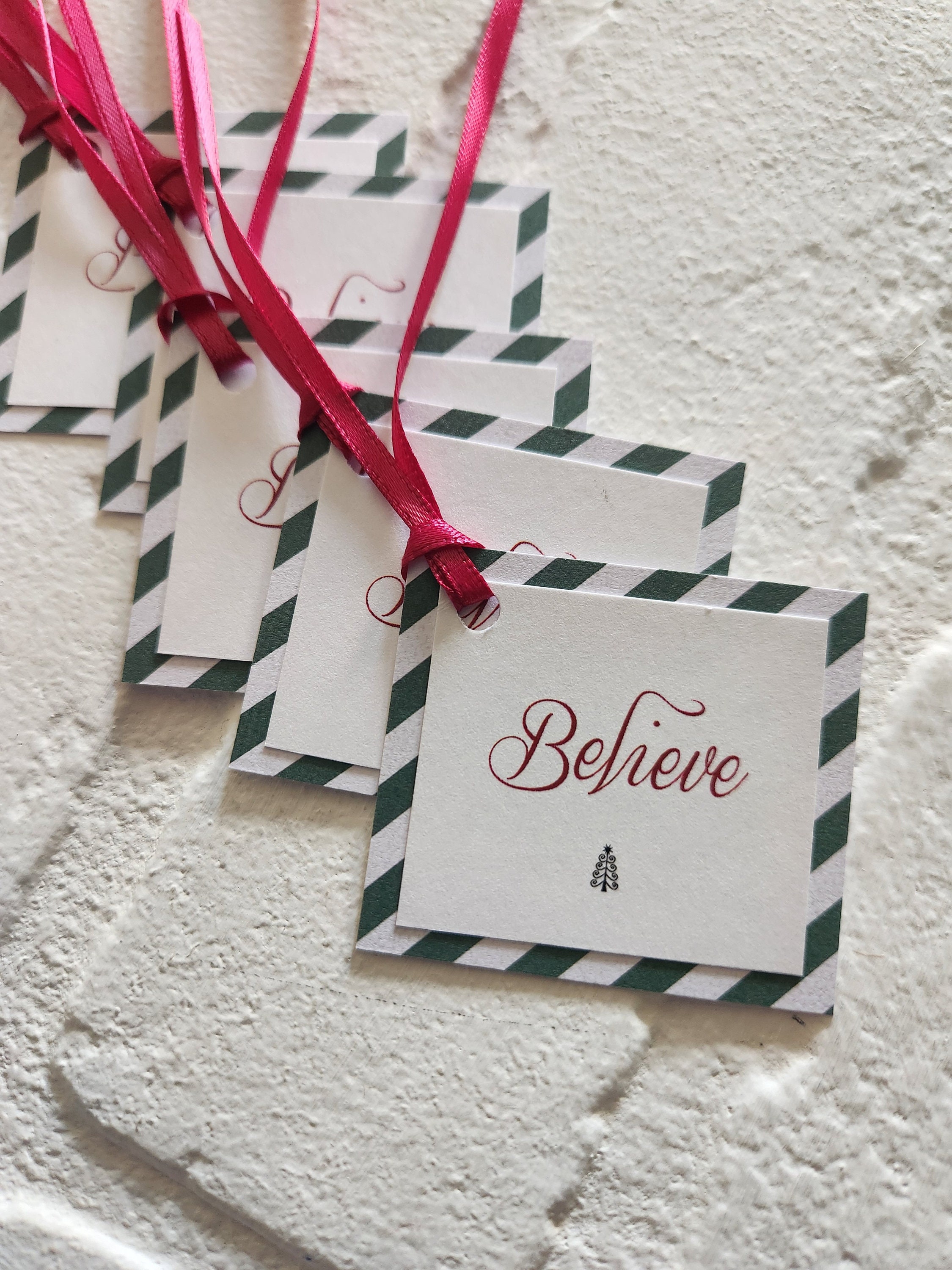 Set of 5 Christmas BELIEVE Gift Tags | XMAS Giftbag Tag | Holiday | Joy ...