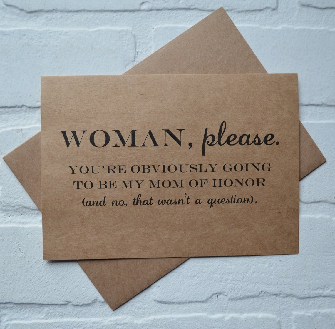 Will you be my MOM OF HONOR please Mom Card Funny Bridesmaid | Etsy