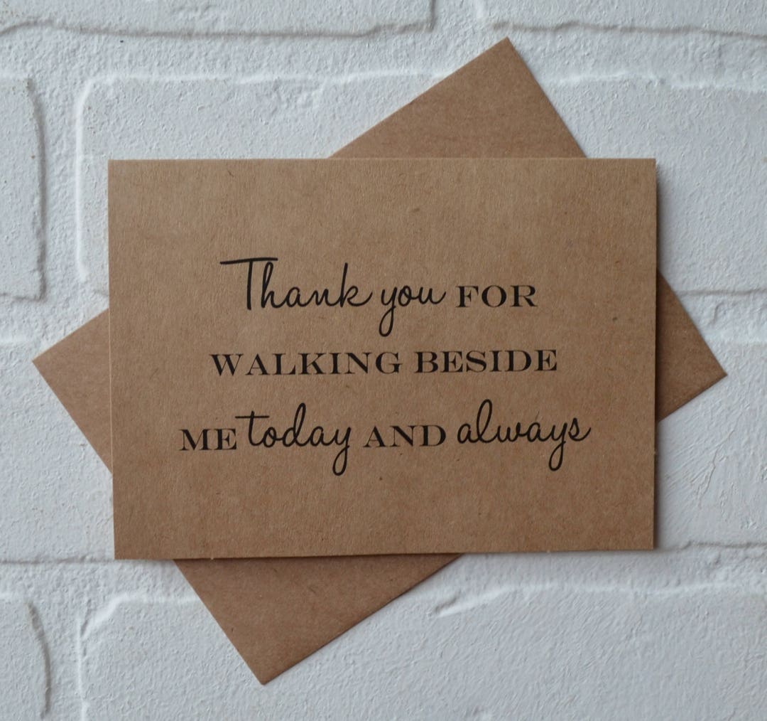 THANK YOU for WALKING Beside Me | Will You Walk Down the Aisle Cards ...