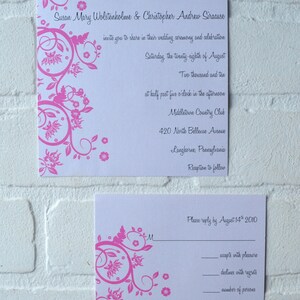 Pretty in Pink Wedding Invitation Set | Hot Pink Floral Whimsical ...