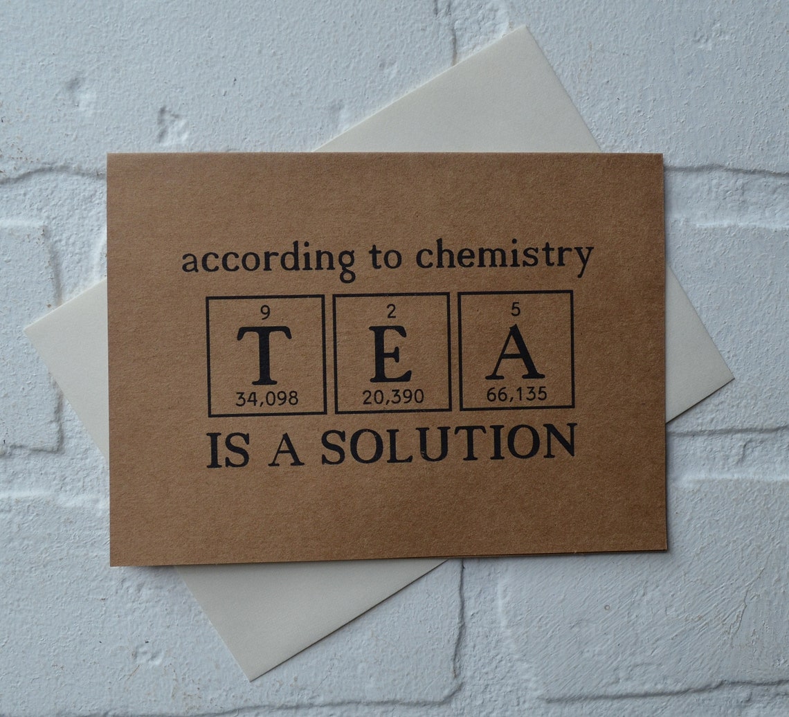 TEA is A SOLUTION Tea Card Funny Tea Card Funny Gift Card Tea - Etsy