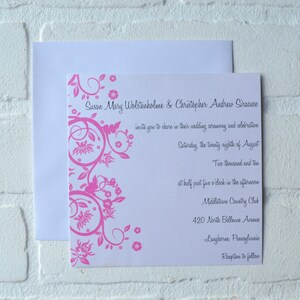 Pretty in Pink Wedding Invitation Set | Hot Pink Floral Whimsical ...