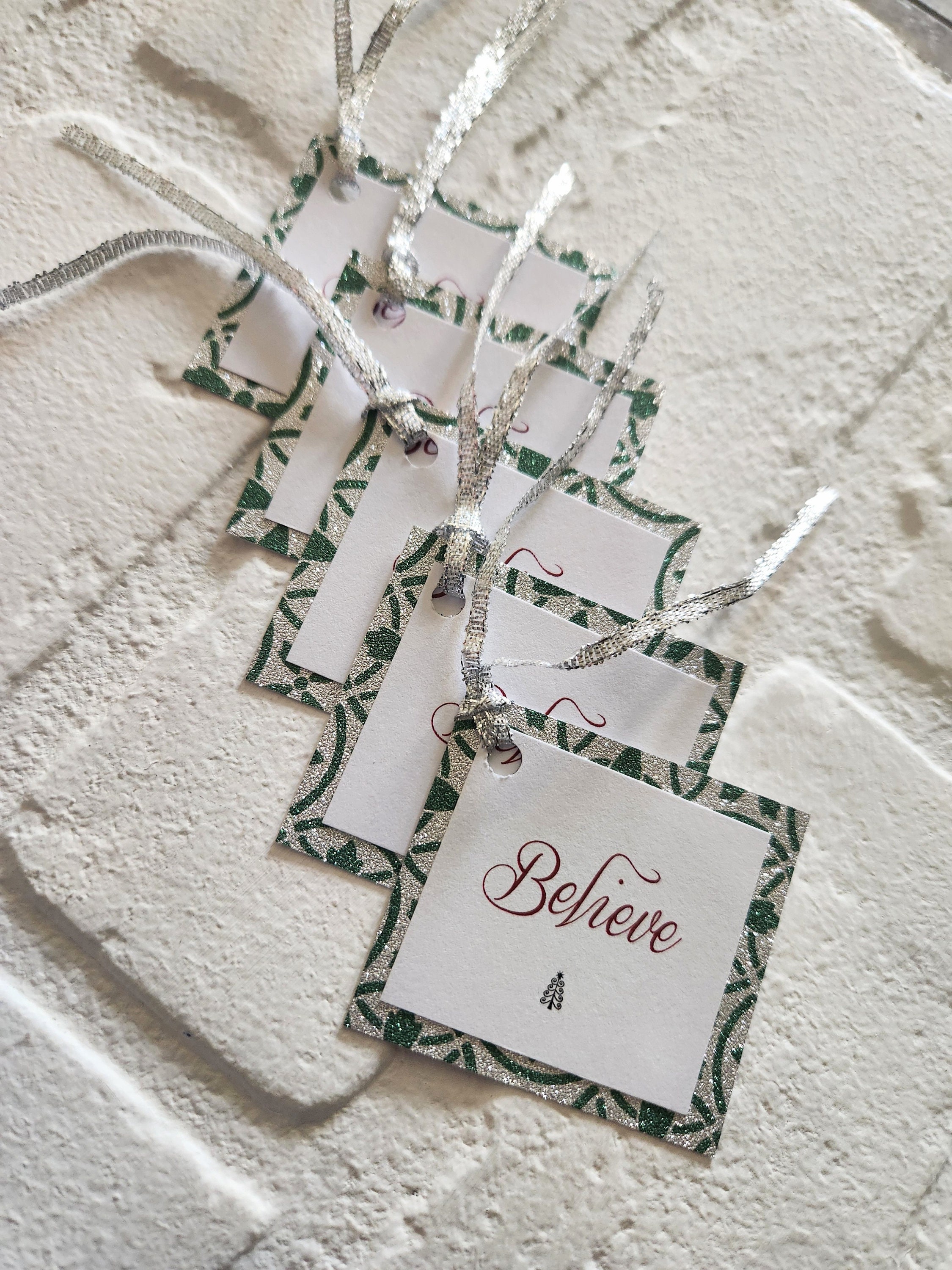 Set of 5 Christmas BELIEVE Gift Tags | XMAS Giftbag Tag | Holiday | Joy ...
