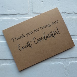 THANK YOU for Being Our EVENT Coordinator Card | Wedding Planner Thanks ...