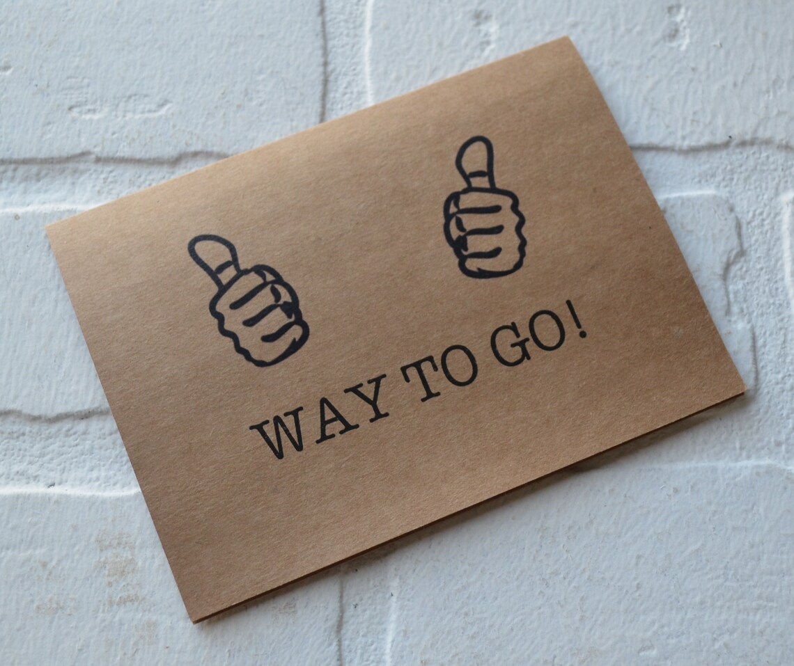Way to Go TWO THUMBS UP Card Congratulations Cards | Etsy