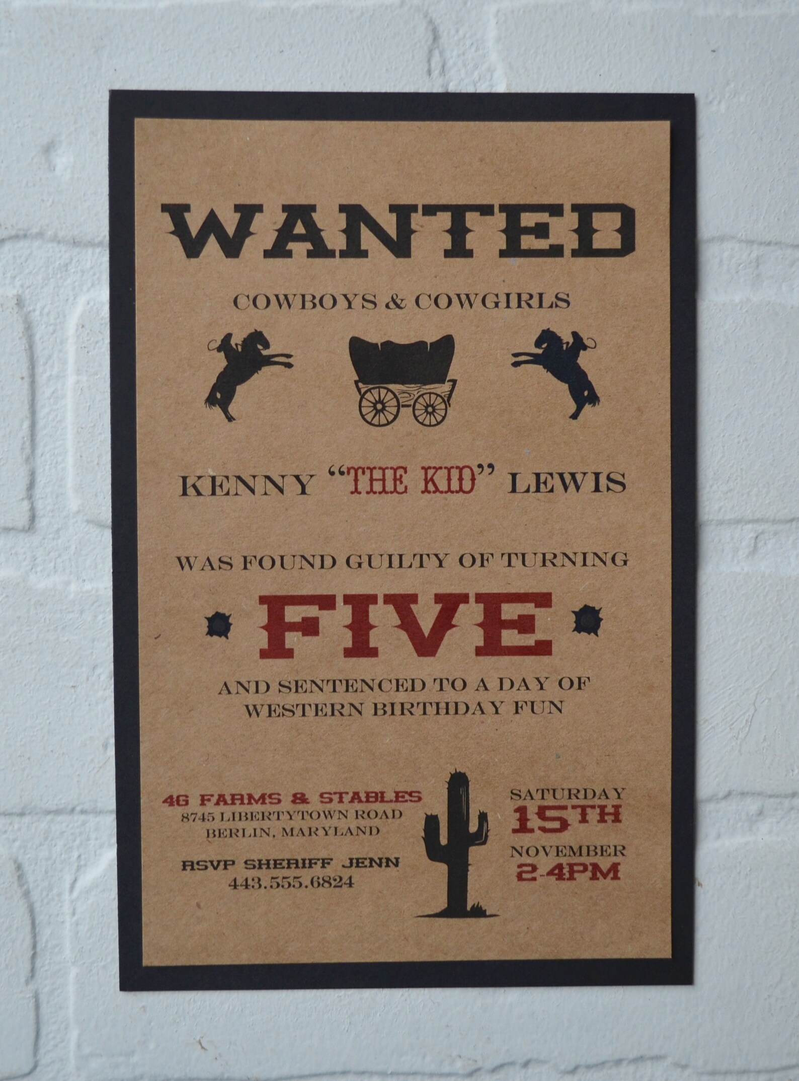 WANTED POSTER Birthday Party Invitation | Wagon Invite | Country ...