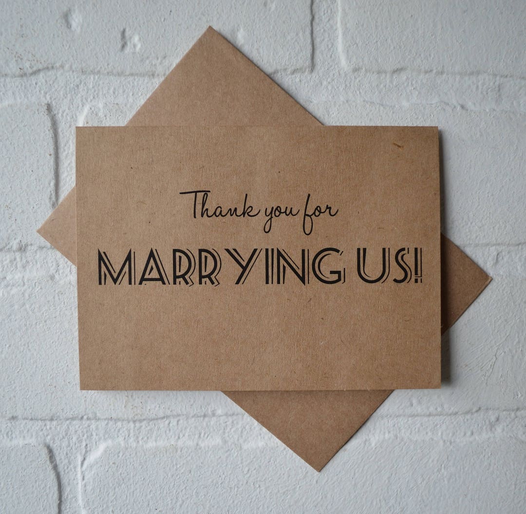 THANK YOU for MARRYING Us Getting Hitched Card | Priest Deacon Cards ...