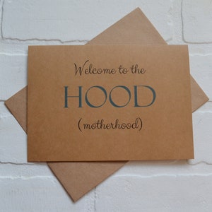 Welcome to the HOOD Motherhood | Funny Pregnancy Cards | New Baby Card ...