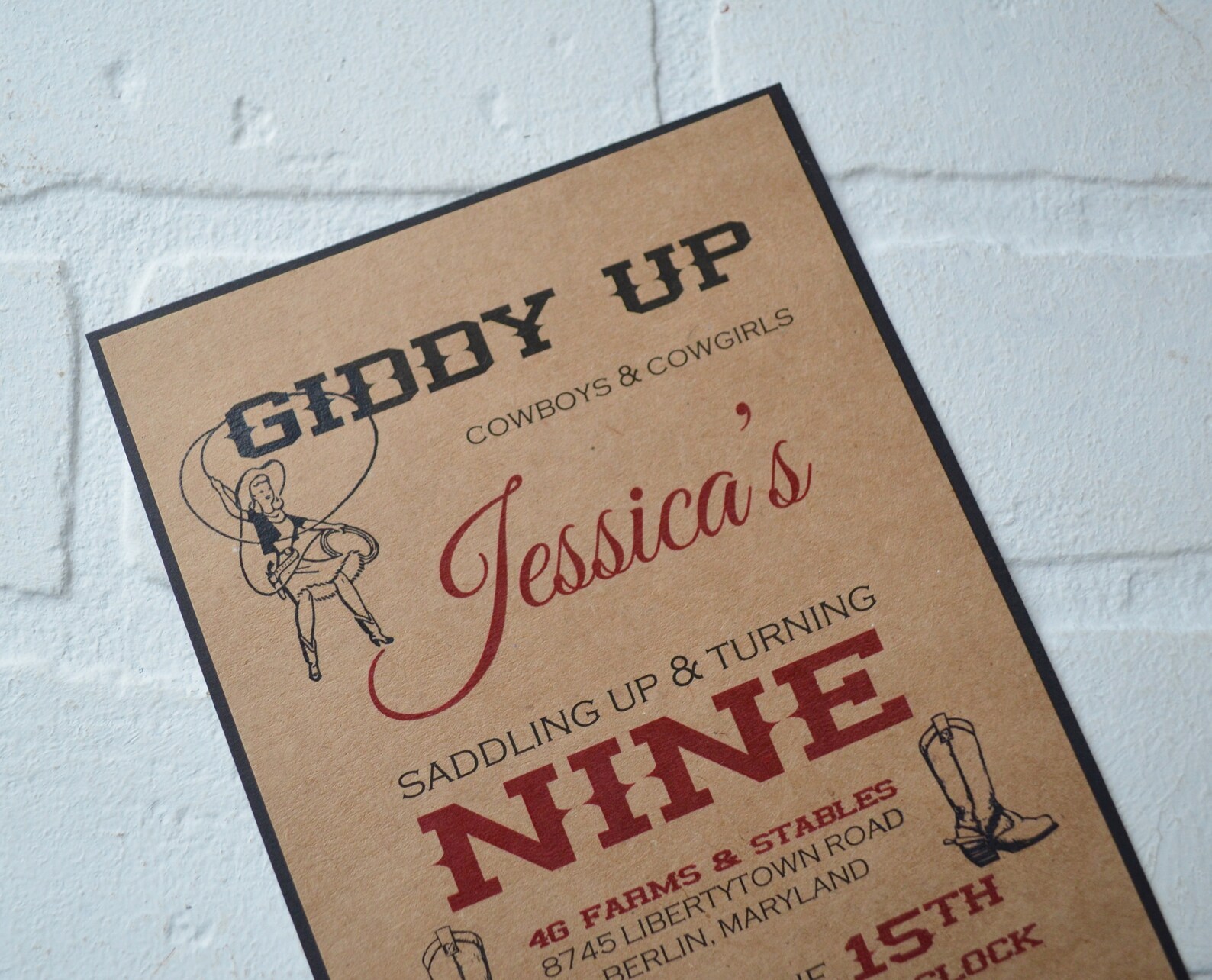 GIDDY UP Cowgirl Birthday Party Invitation | Bday Invites | Country ...