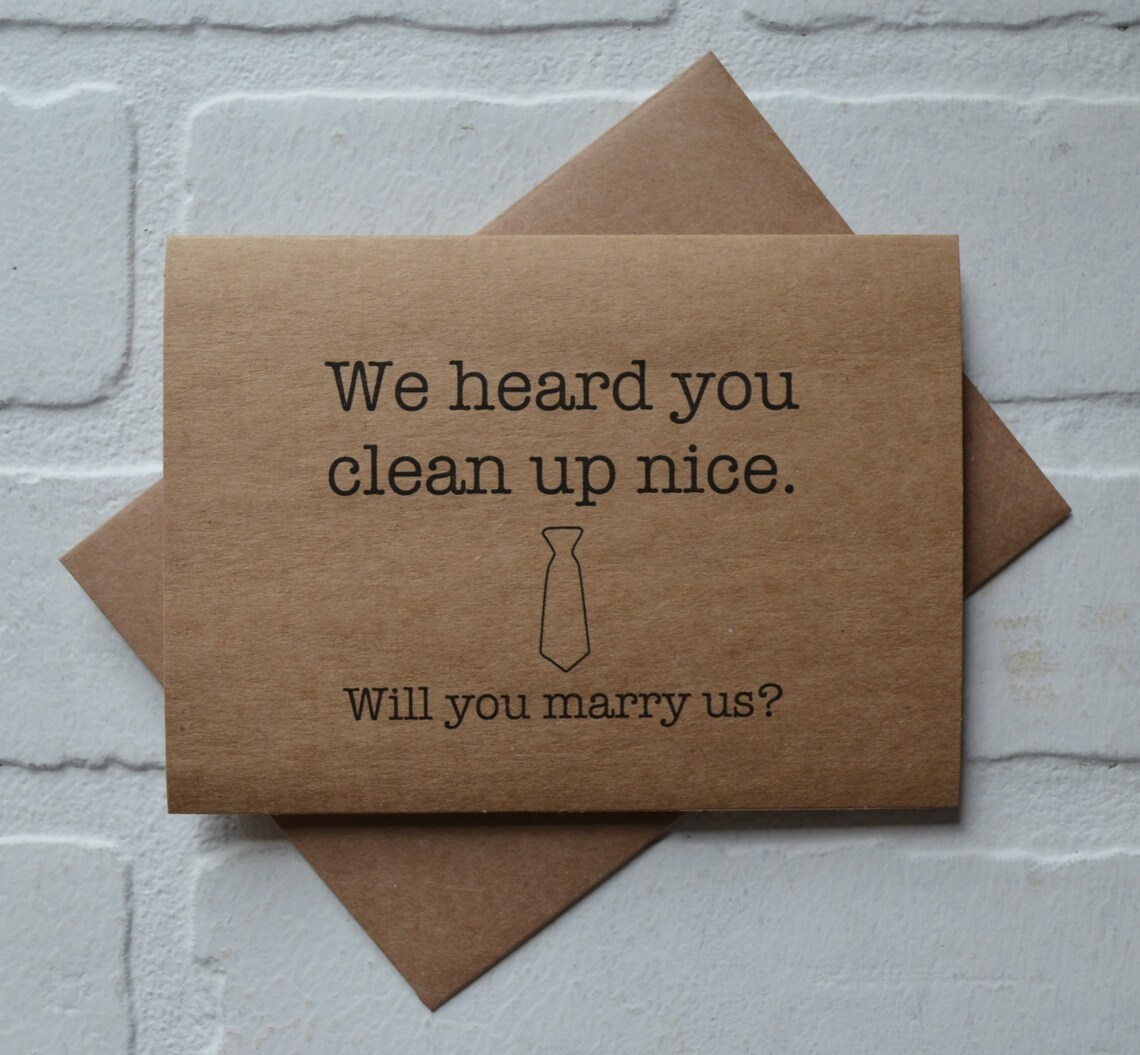 We Heard You CLEAN up Nice | Will You MARRY US Officiant Proposal Card ...
