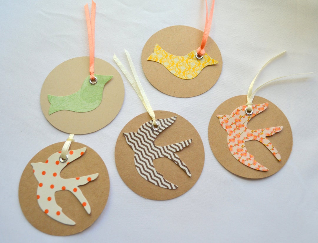 Set of 5 Christmas Ornament Gift Tags | XMAS Giftbag Tag | Holiday ...