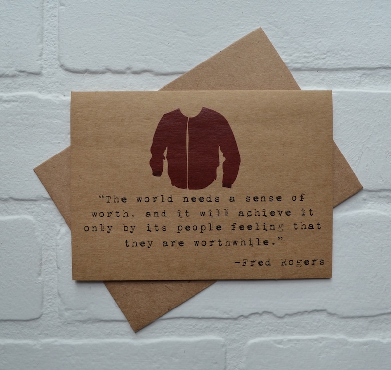 MR ROGERS Sense of Worth Encouragement Card Just Because - Etsy