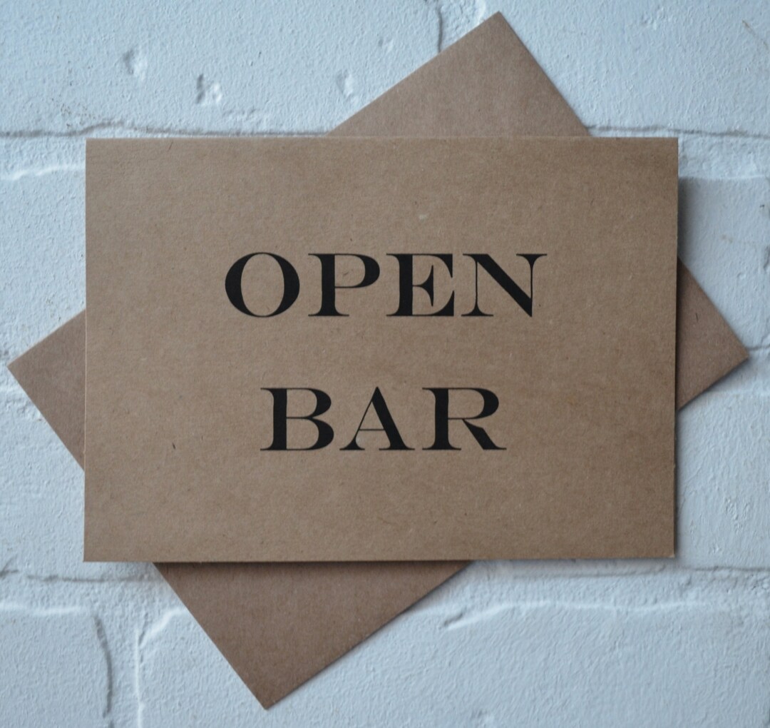 Open Bar Free Booze Bridesmaid Proposal Cards Funny Will You Be My ...